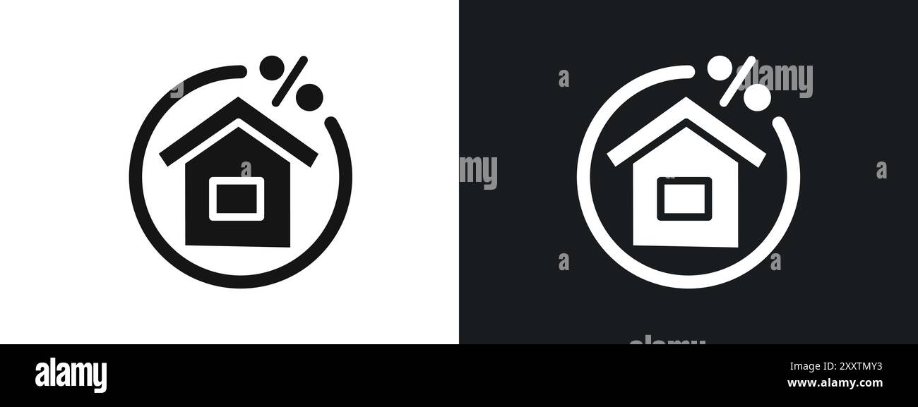 Rate for mortgage icon linear vector graphics sign or symbol set for ...