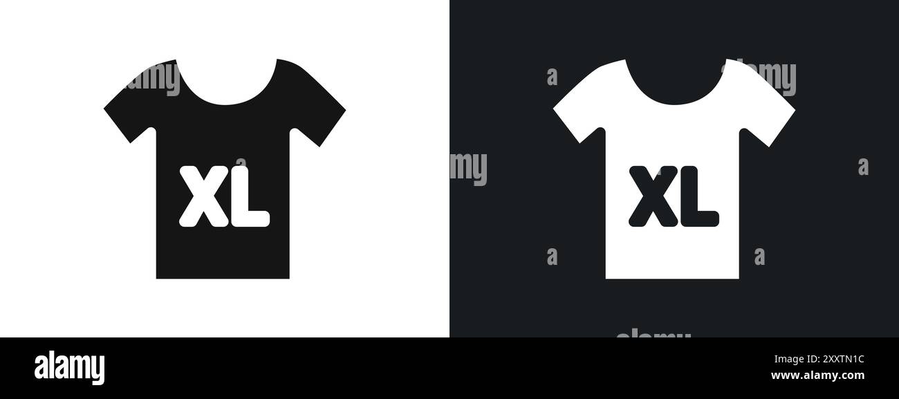 XL Shirt Size Icon linear vector graphics sign or symbol set for web ...
