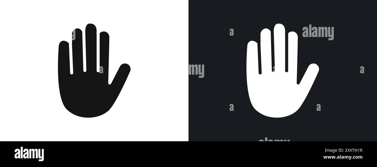Raised Hand icon linear vector graphics sign or symbol set for web app ...