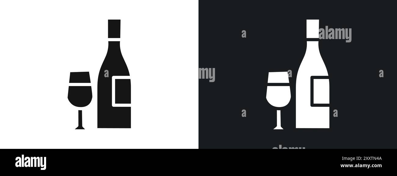 Wine icon linear vector graphics sign or symbol set for web app ui ...
