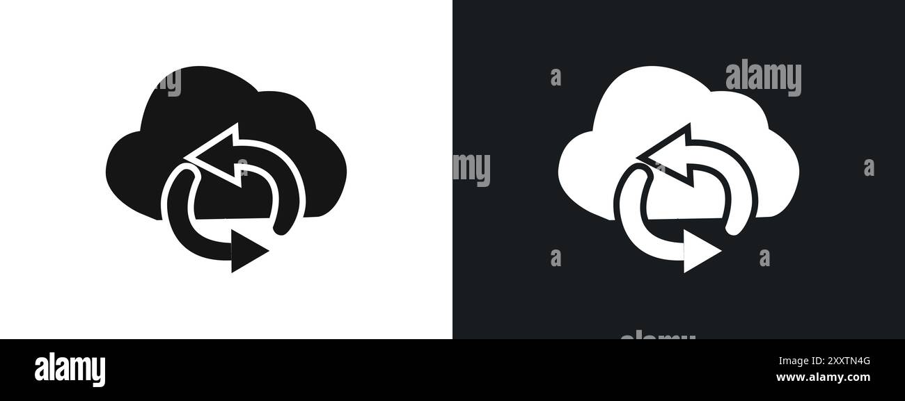 Synchronization Icon Linear Vector Graphics Sign Or Symbol Set For Web App Ui Stock Vector Image