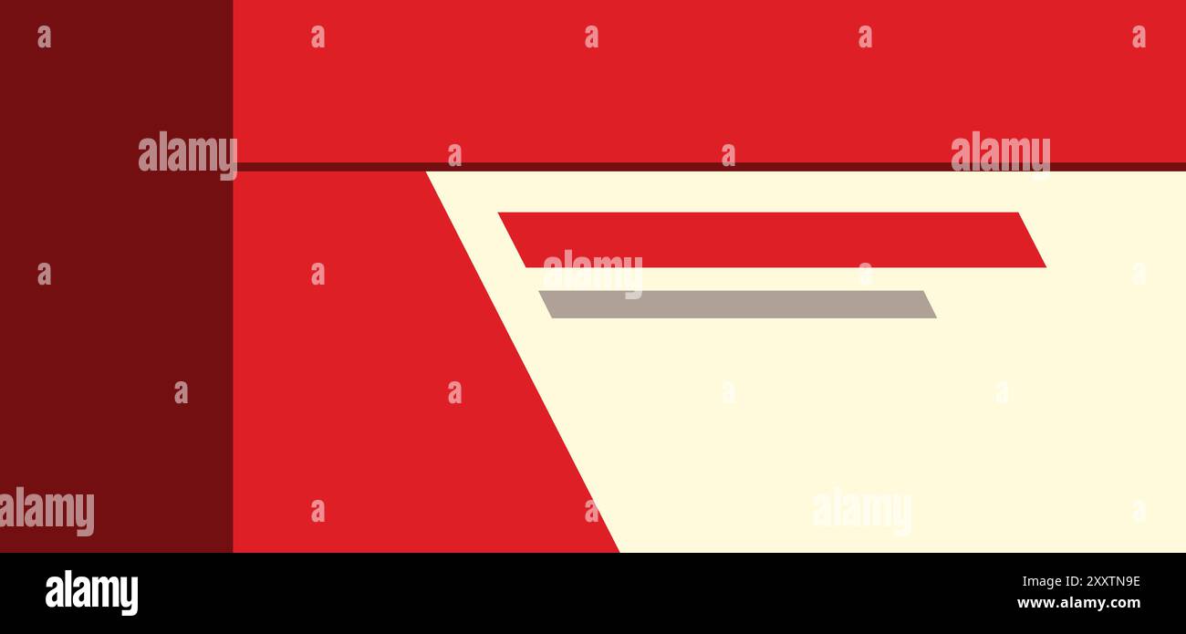 Illustration of a business card design with a red and cream color ...