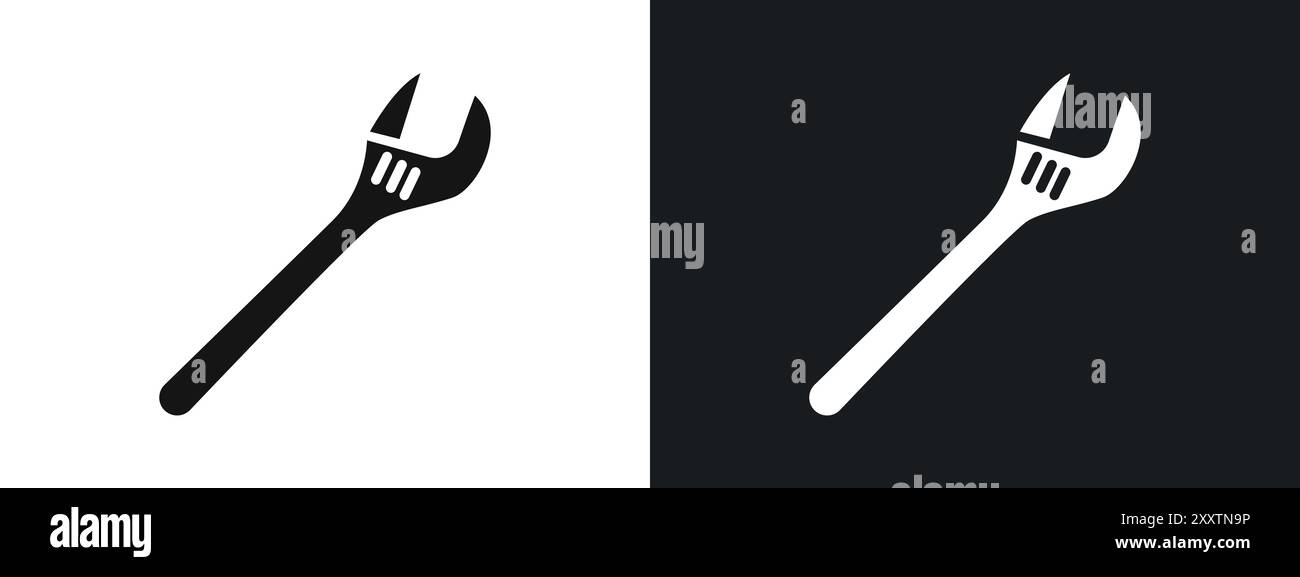 Wrench Icon linear vector graphics sign or symbol set for web app ui Stock Vector Image & Art ...