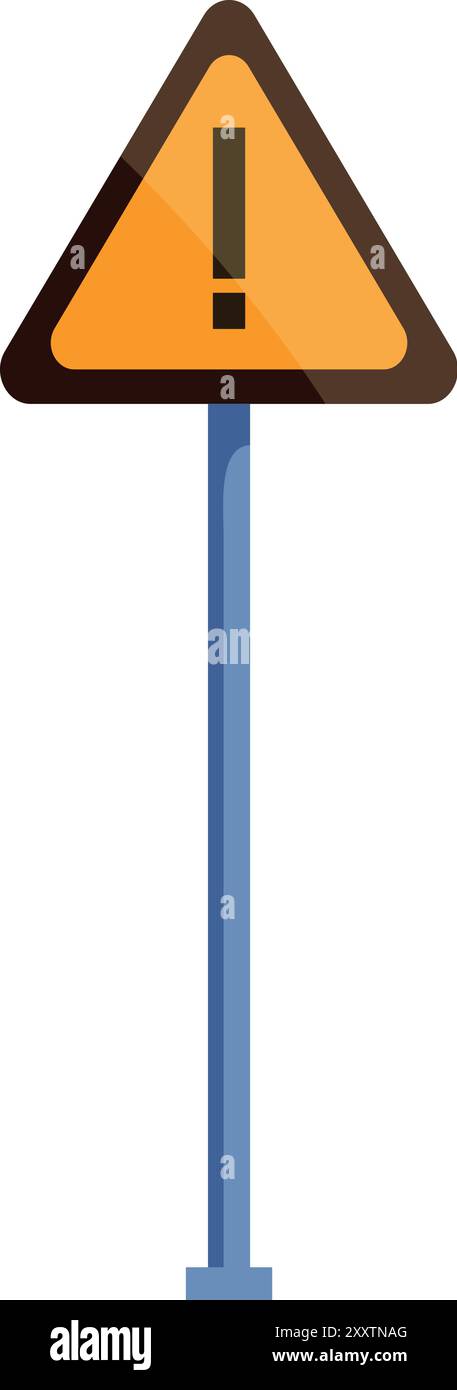 Yellow triangle warning road sign with an exclamation mark, urging ...