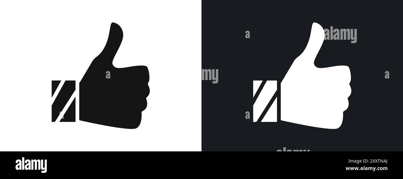 Thumbs Up icon linear vector graphics sign or symbol set for web app ui ...