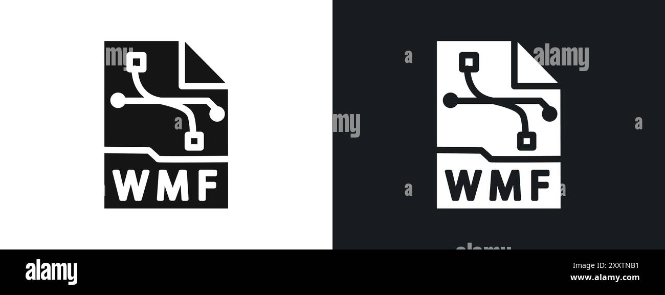 WMF File Document Icon linear vector graphics sign or symbol set for web app ui Stock Vector ...