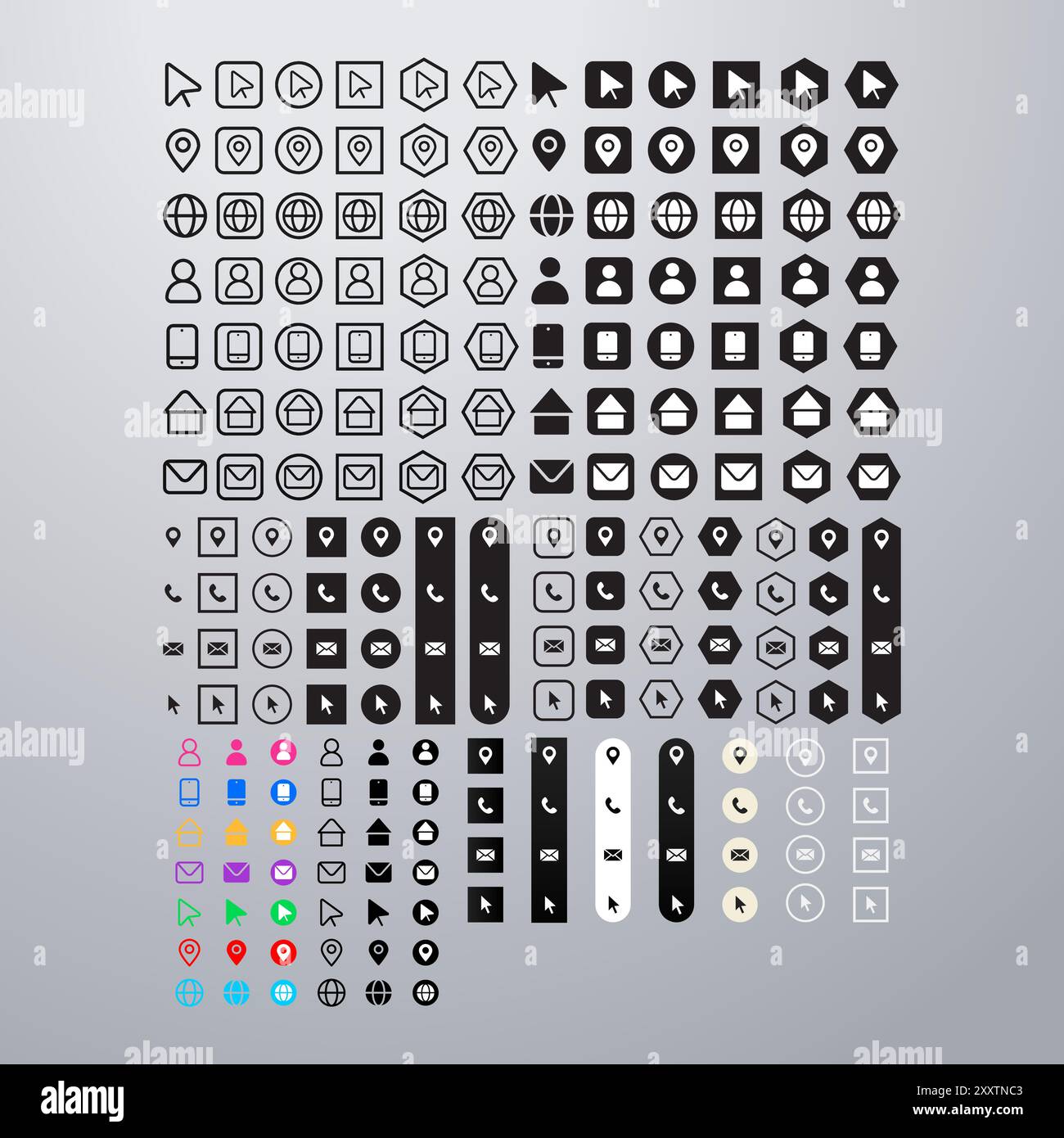 Business card icons design template collection. Editable, EPS 10 ...