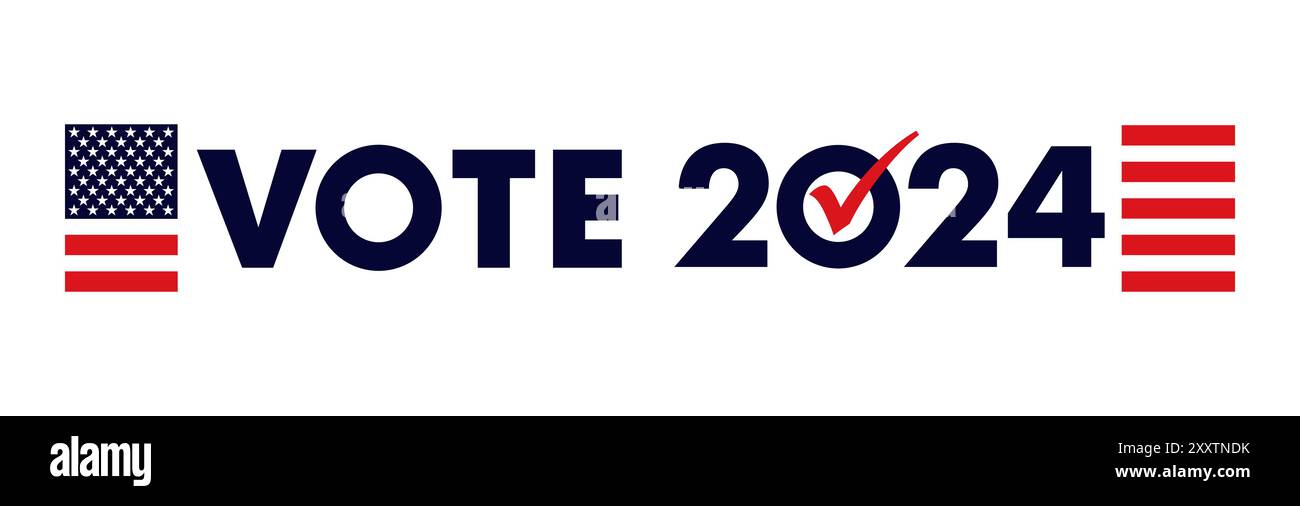 Vote 2024 horizontal banner. USA 2024 Presidential Election. Vector ...