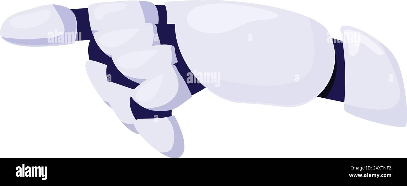 Robot hand is pointing its finger, as if giving a direction or making a ...