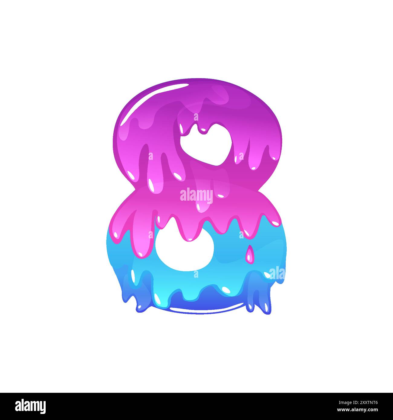 Vector Slime Cartoon Number 8, figure Eight. Slime font type number ...