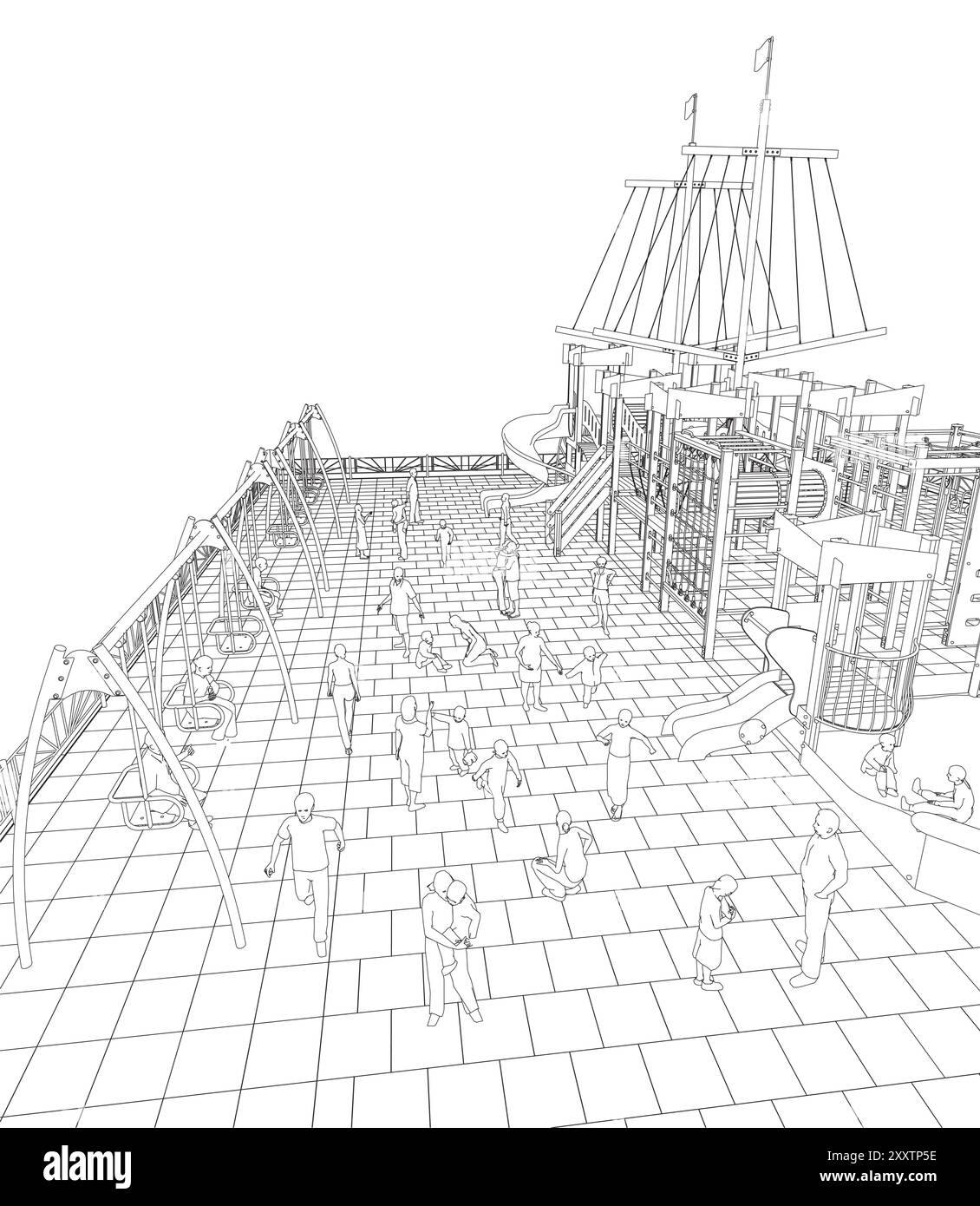 Children playing in a school playground Cut Out Stock Images & Pictures ...