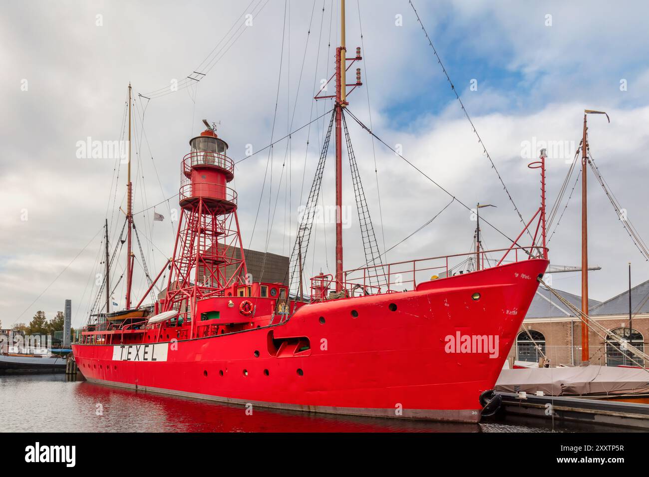 Den Helder, The Netherlands - November 11, 2021: Old lighthouse boat in ...