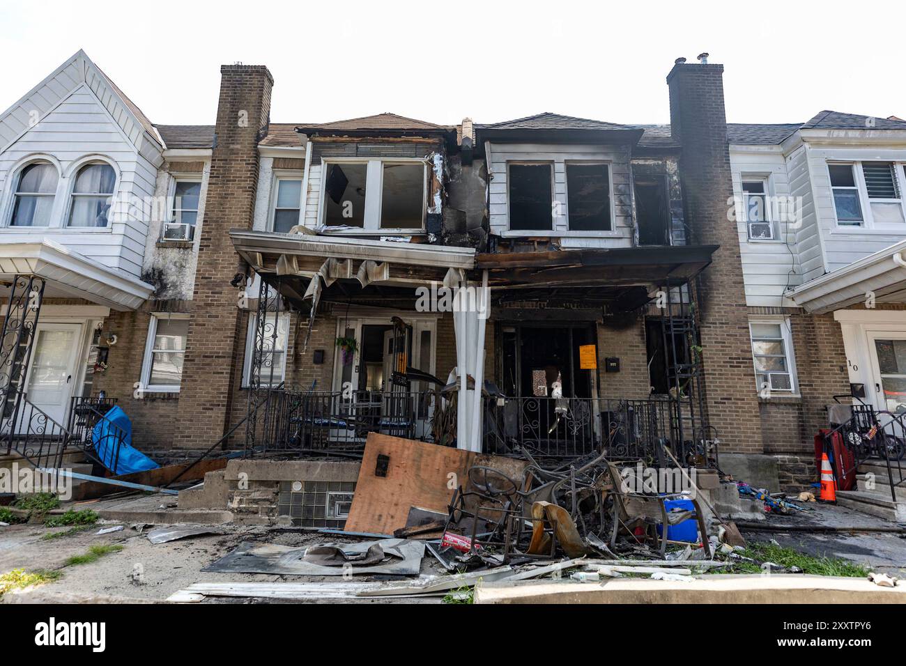 The aftermath of a fatal house fire that killed two people in ...