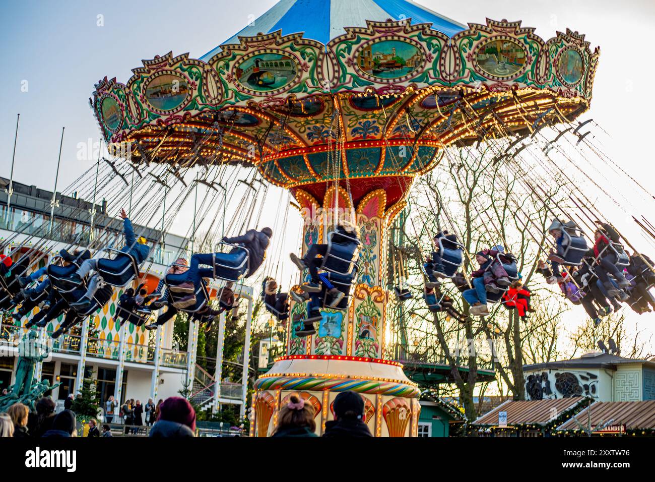 Old style carousel on Tivoli, Copenhagen, Denmark Stock Photo - Alamy