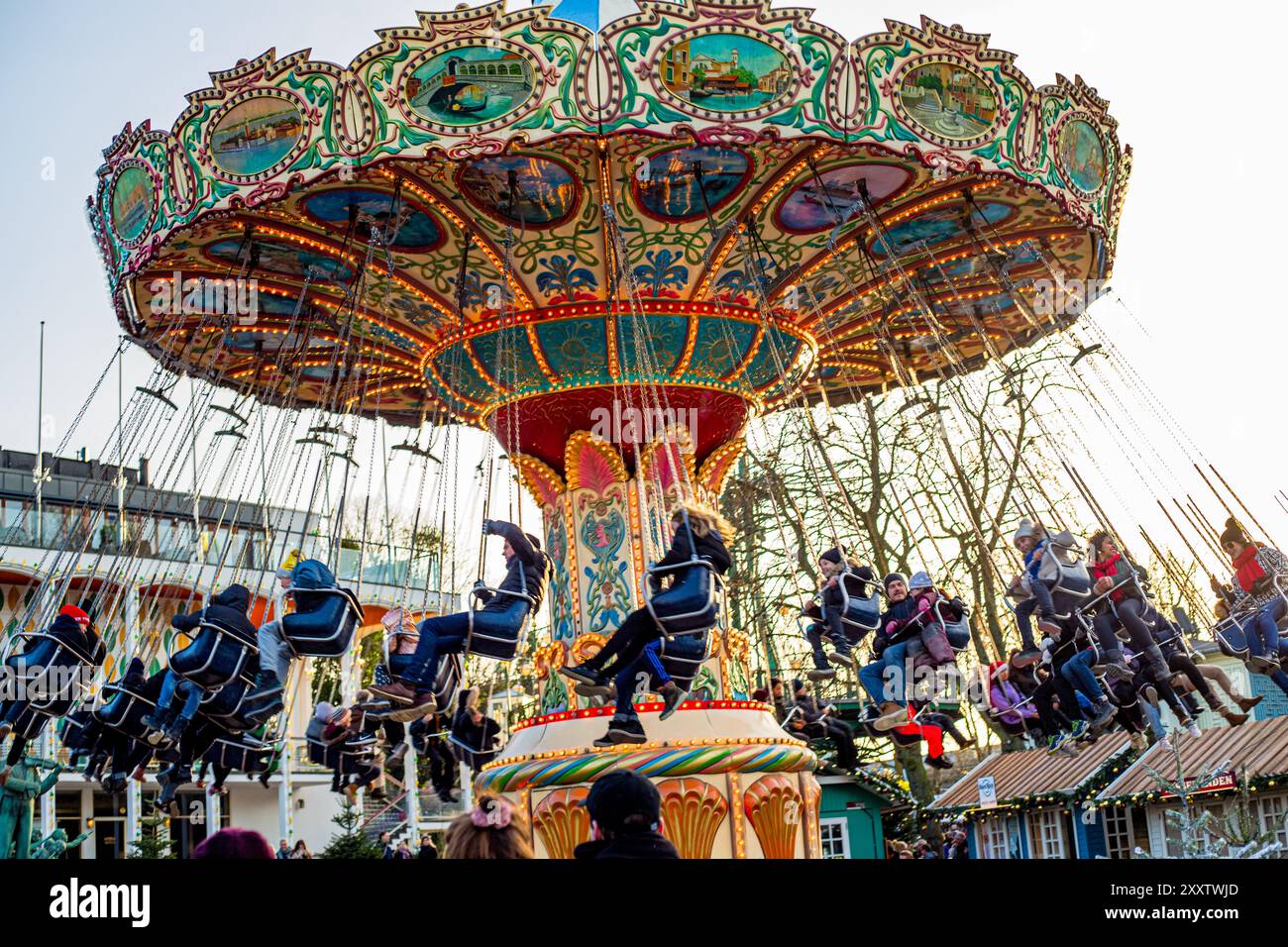 Old style carousel on Tivoli, Copenhagen, Denmark Stock Photo - Alamy