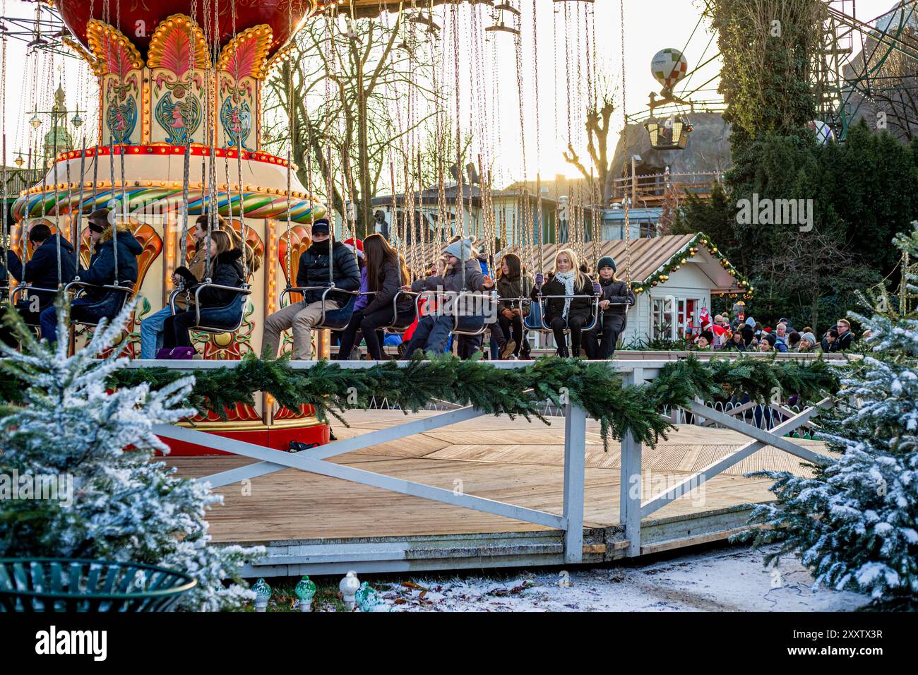 Old style carousel on Tivoli, Copenhagen, Denmark Stock Photo - Alamy