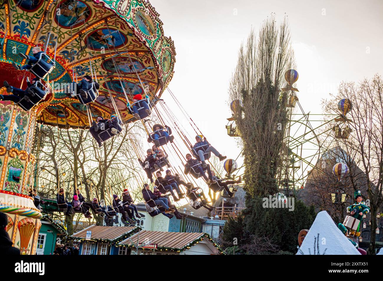 Old style carousel on Tivoli, Copenhagen, Denmark Stock Photo - Alamy
