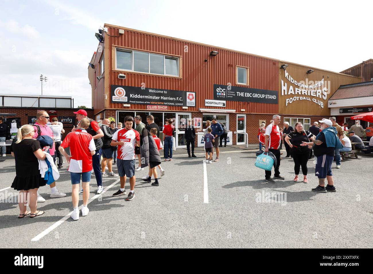 Fans outside the stadium ahead of the Vanarama National League match at ...