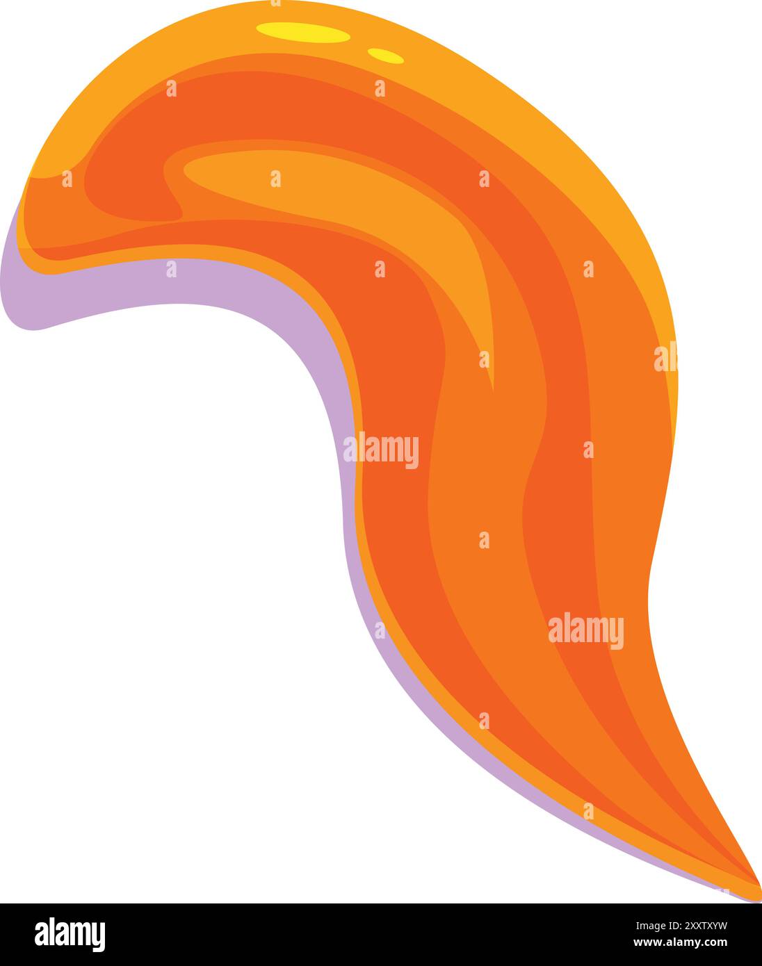 Orange slime is dripping down, creating an abstract shape with its ...