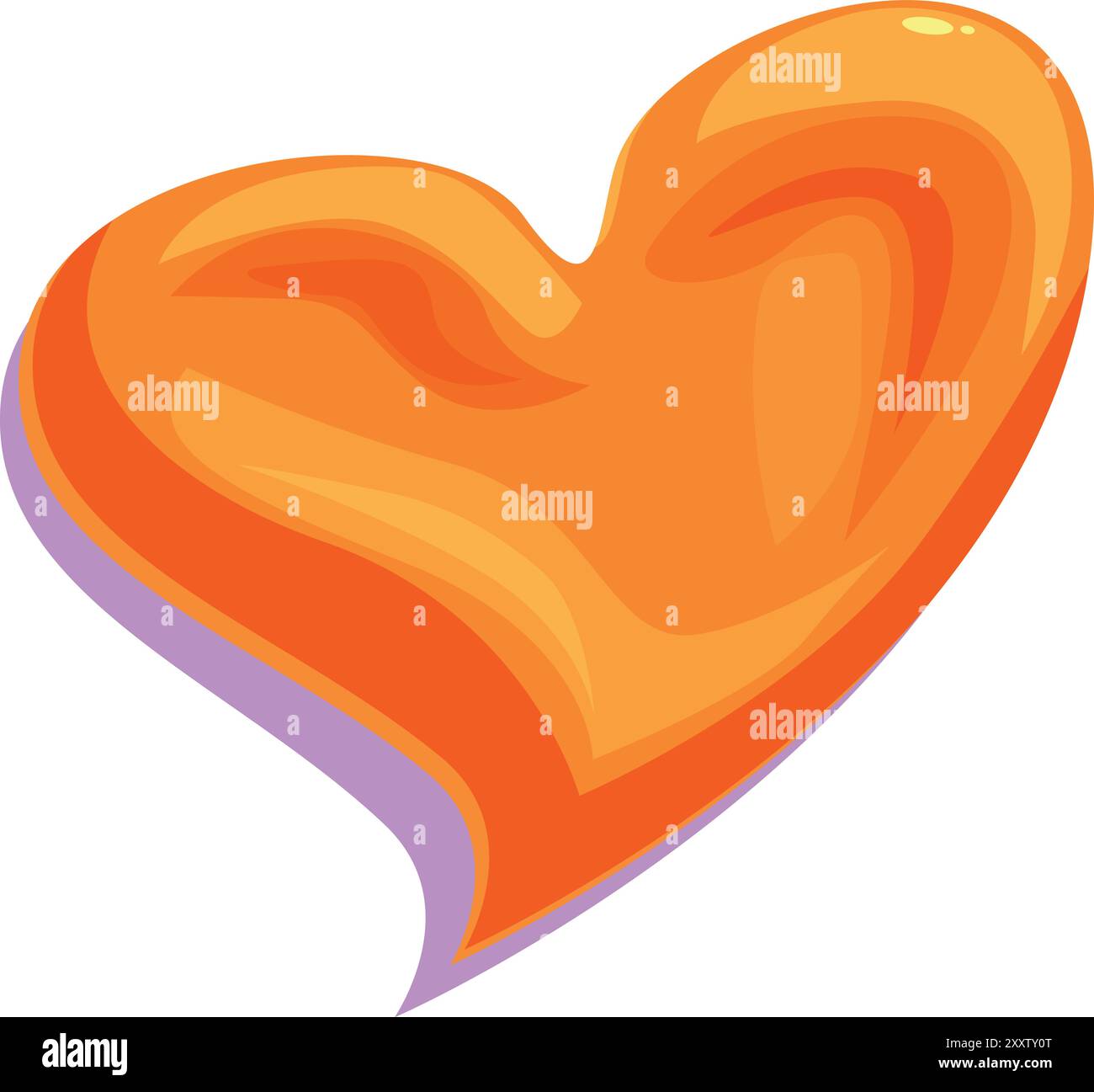 Orange heart shape is pulsing with vibrant color, symbolizing love ...