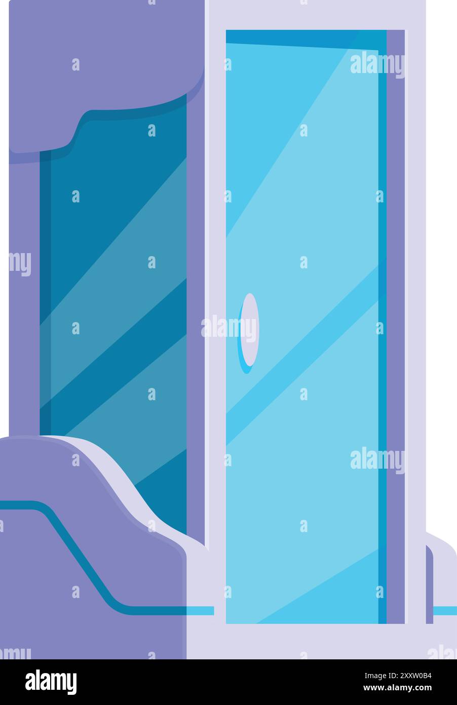 Futuristic glass door opening to the future, allowing access to new ...