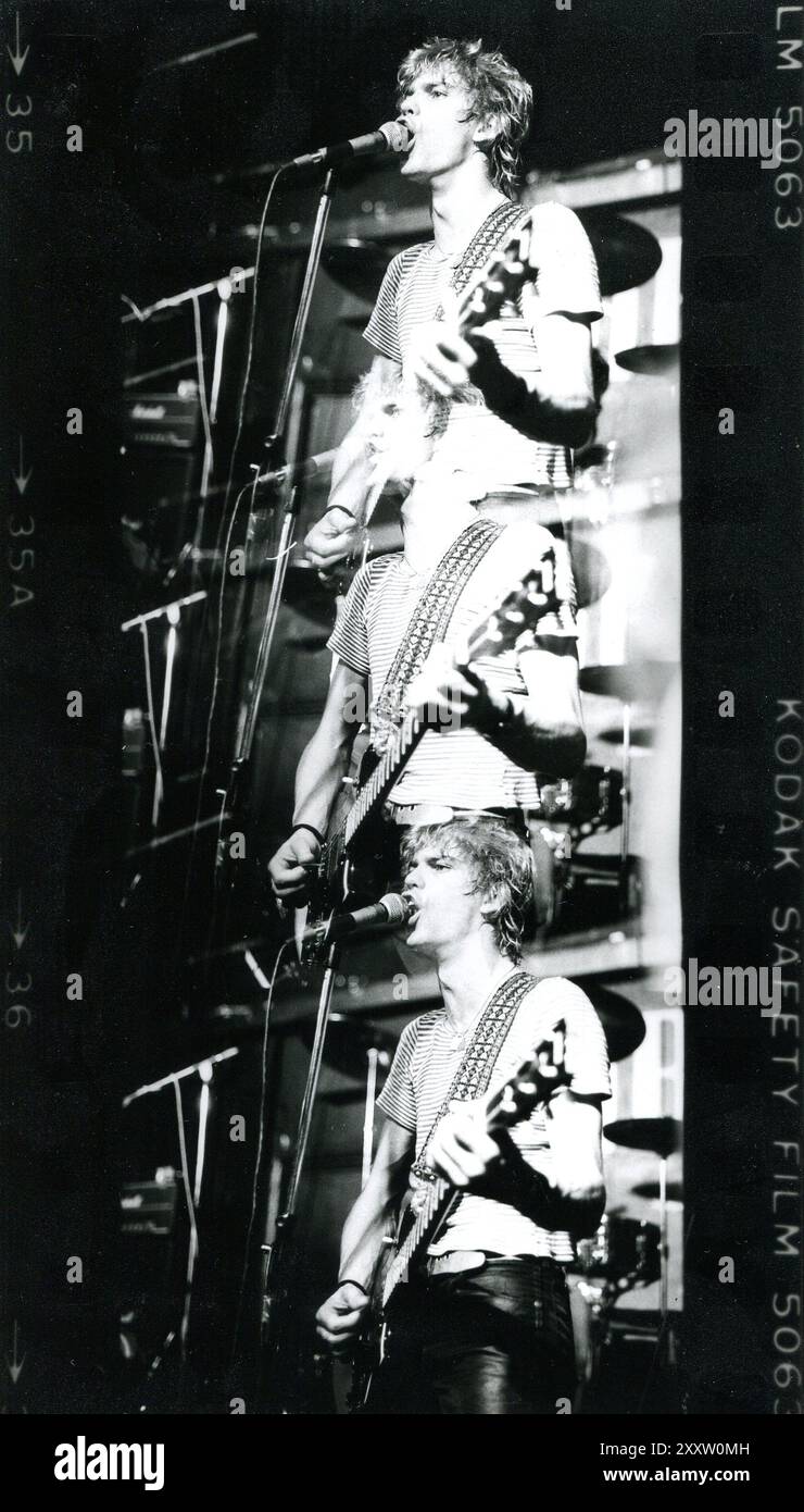 Kelvin Blacklock, lead singer of New Wave group The White Cats ...