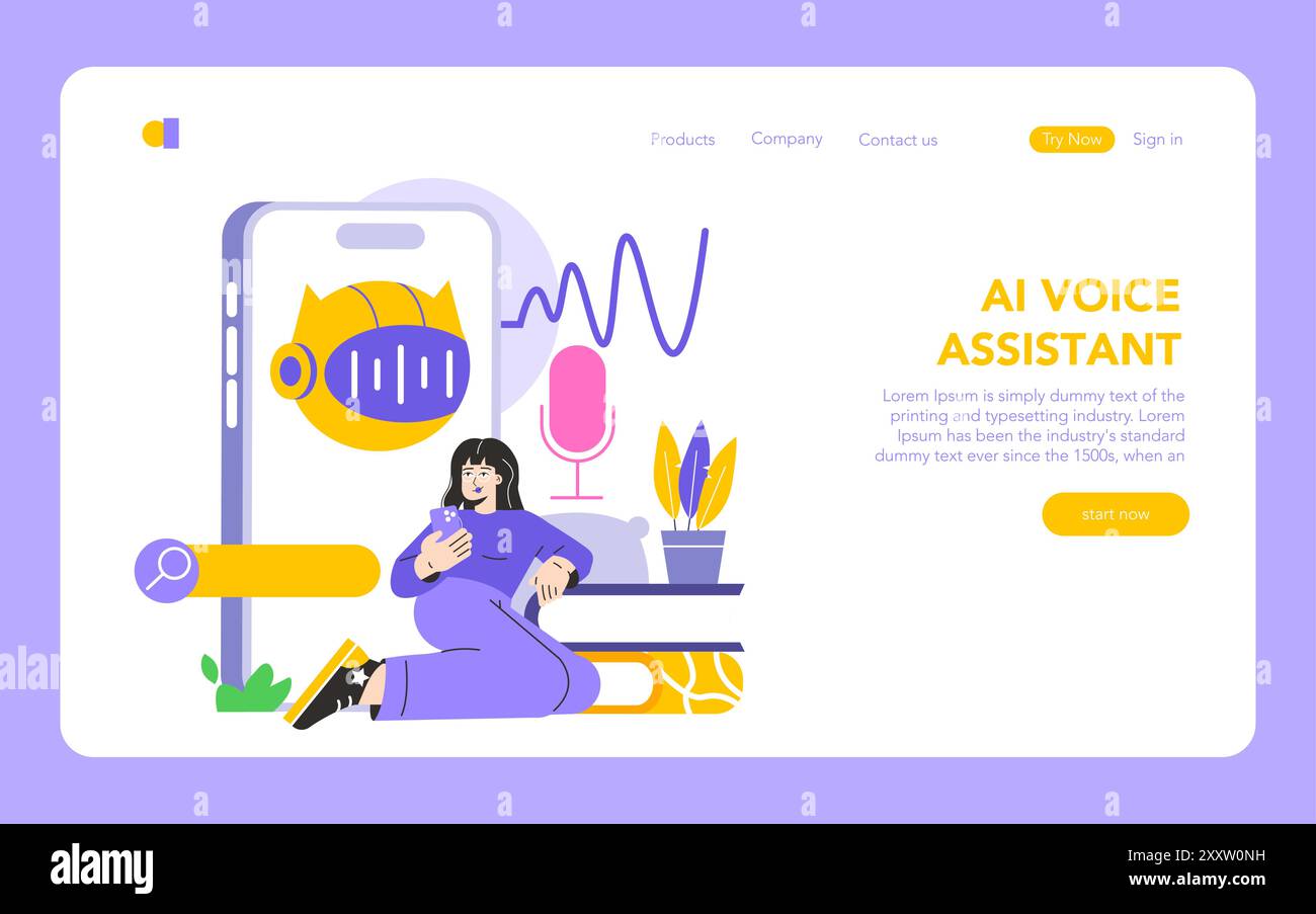 Mobile AI Voice Assistant concept. User interacts with chatbot ... Mobile AI Voice Assistant concept. User interacts with chatbot ...