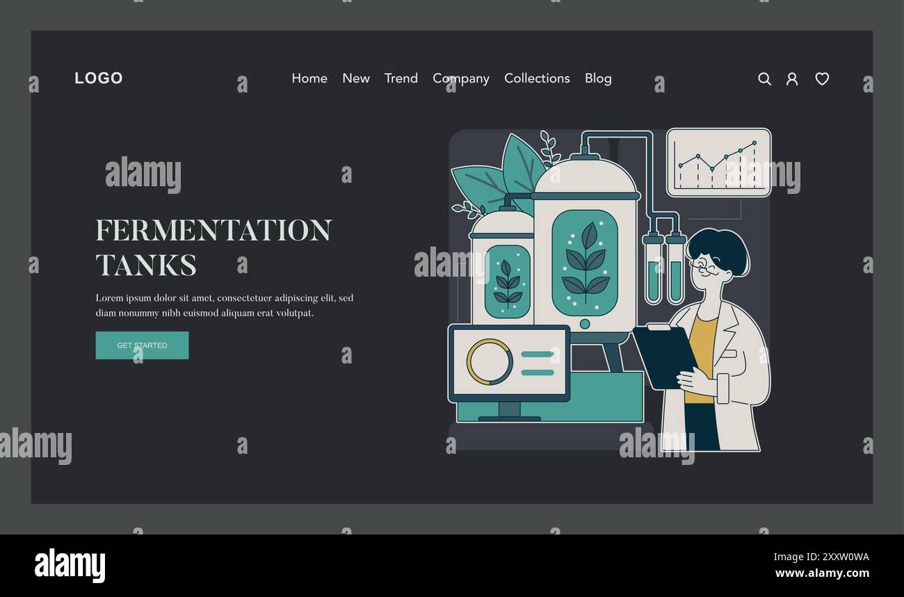 Biotechnology concept. Scientist monitoring advanced fermentation tanks ... Biotechnology concept. Scientist monitoring advanced fermentation tanks ...
