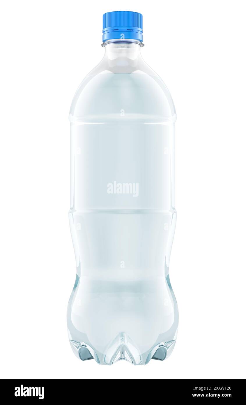 Plastic Water Bottle, full of water. 3D rendering isolated on white ...