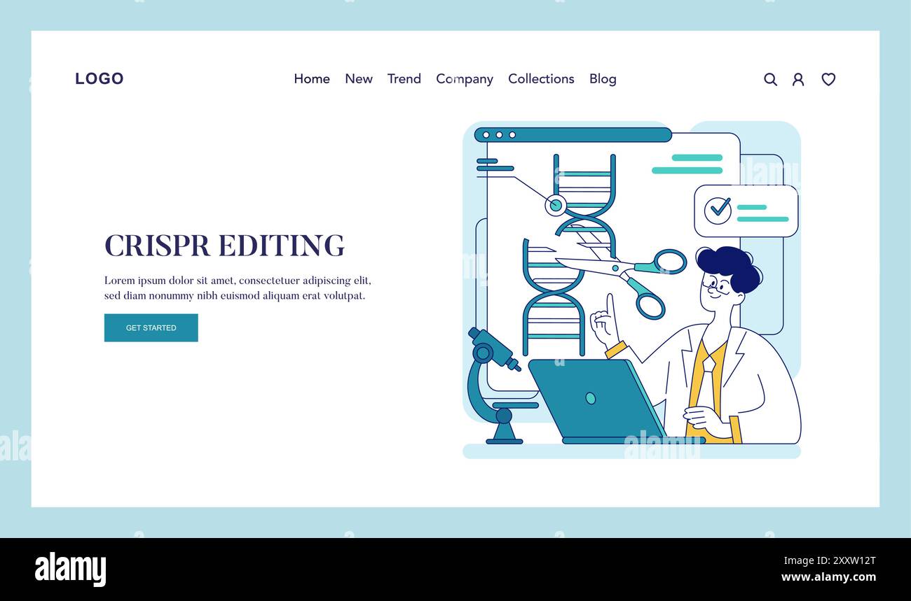 Biotechnology concept. A scientist engages in gene editing using CRISPR ...