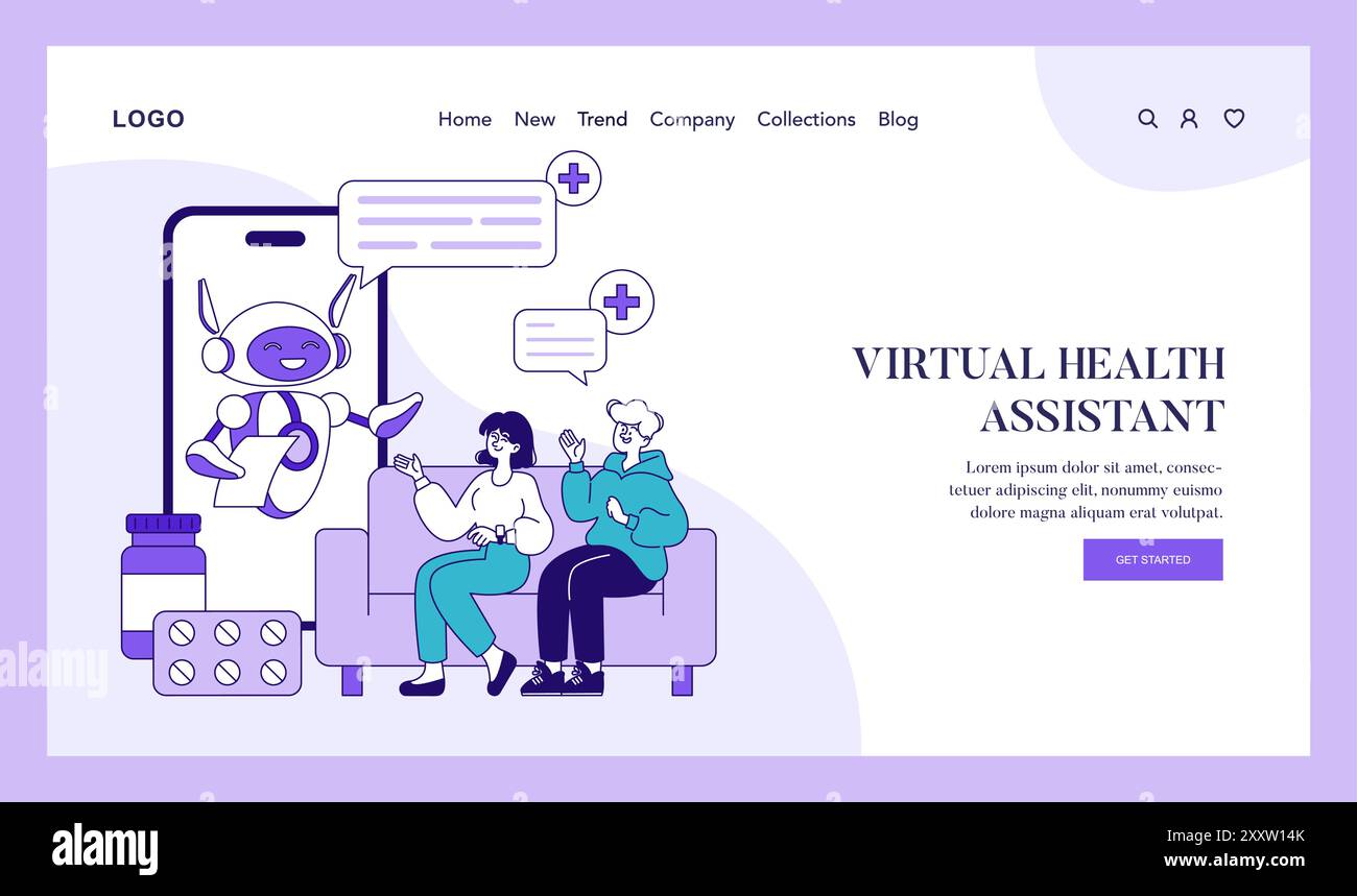 AI virtual health assistant concept. Interactive care through modern ...