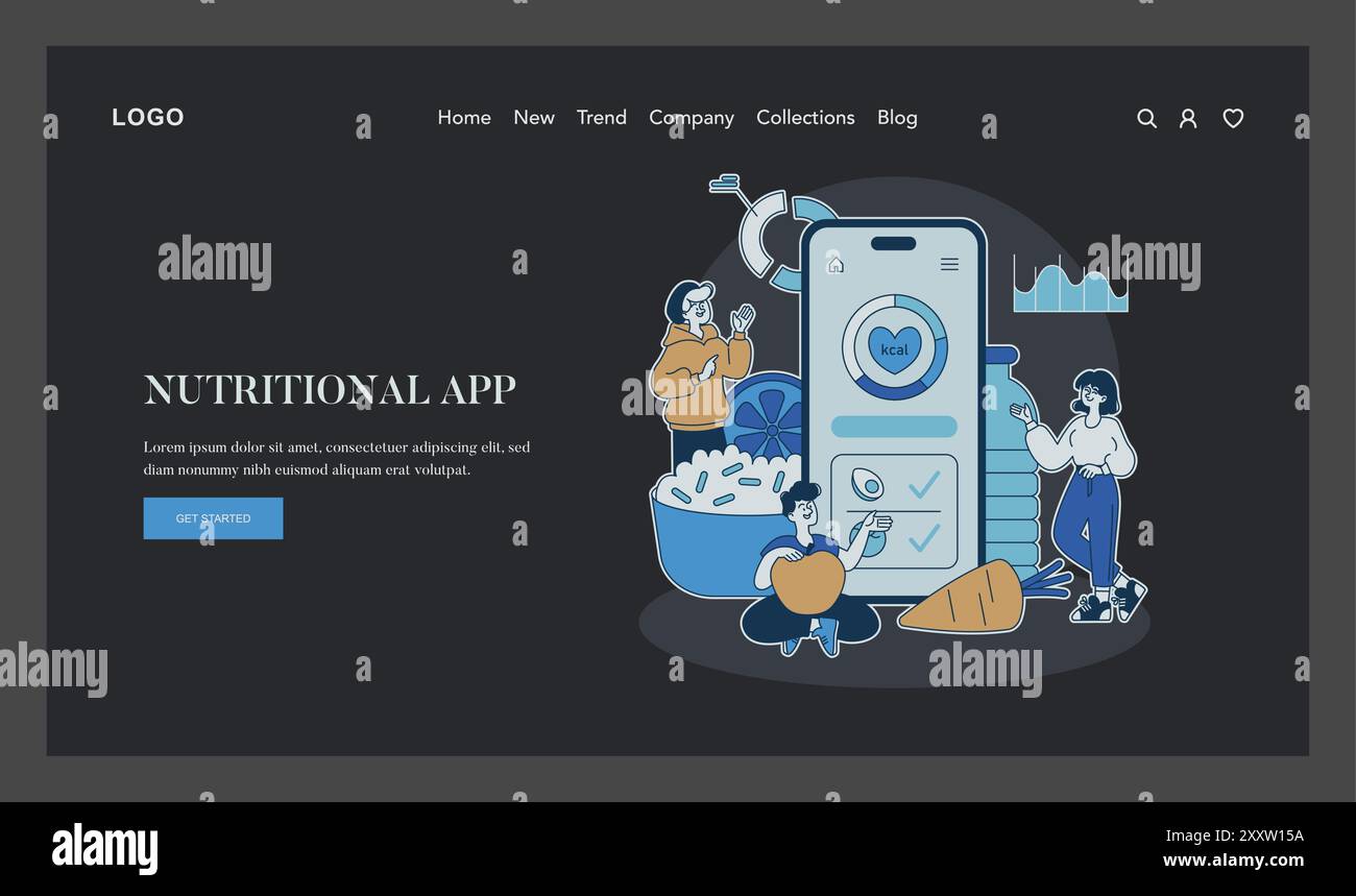 Health apps concept. Digital nutrition tracking with a smartphone ...