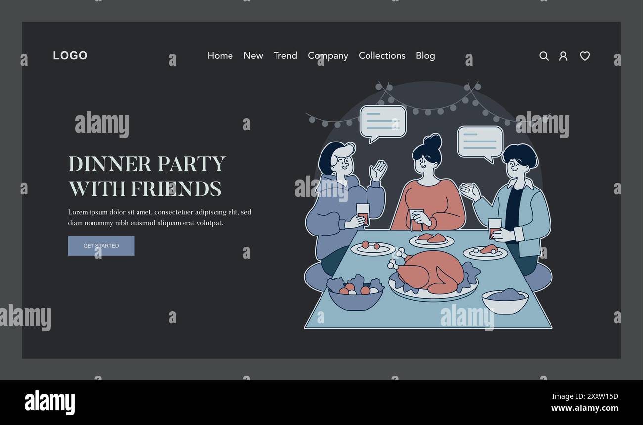 Friends gathering concept. Casual dinner party at home with close ...