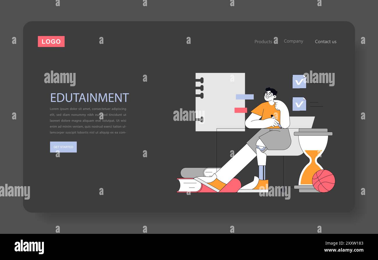 Edutainment concept. A relaxed person engaging with interactive learning on a computer, blending ...