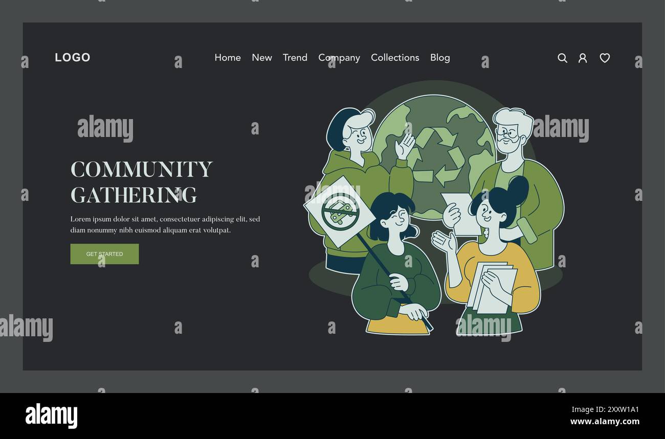 Community gathering concept. Group of diverse people unite for ...