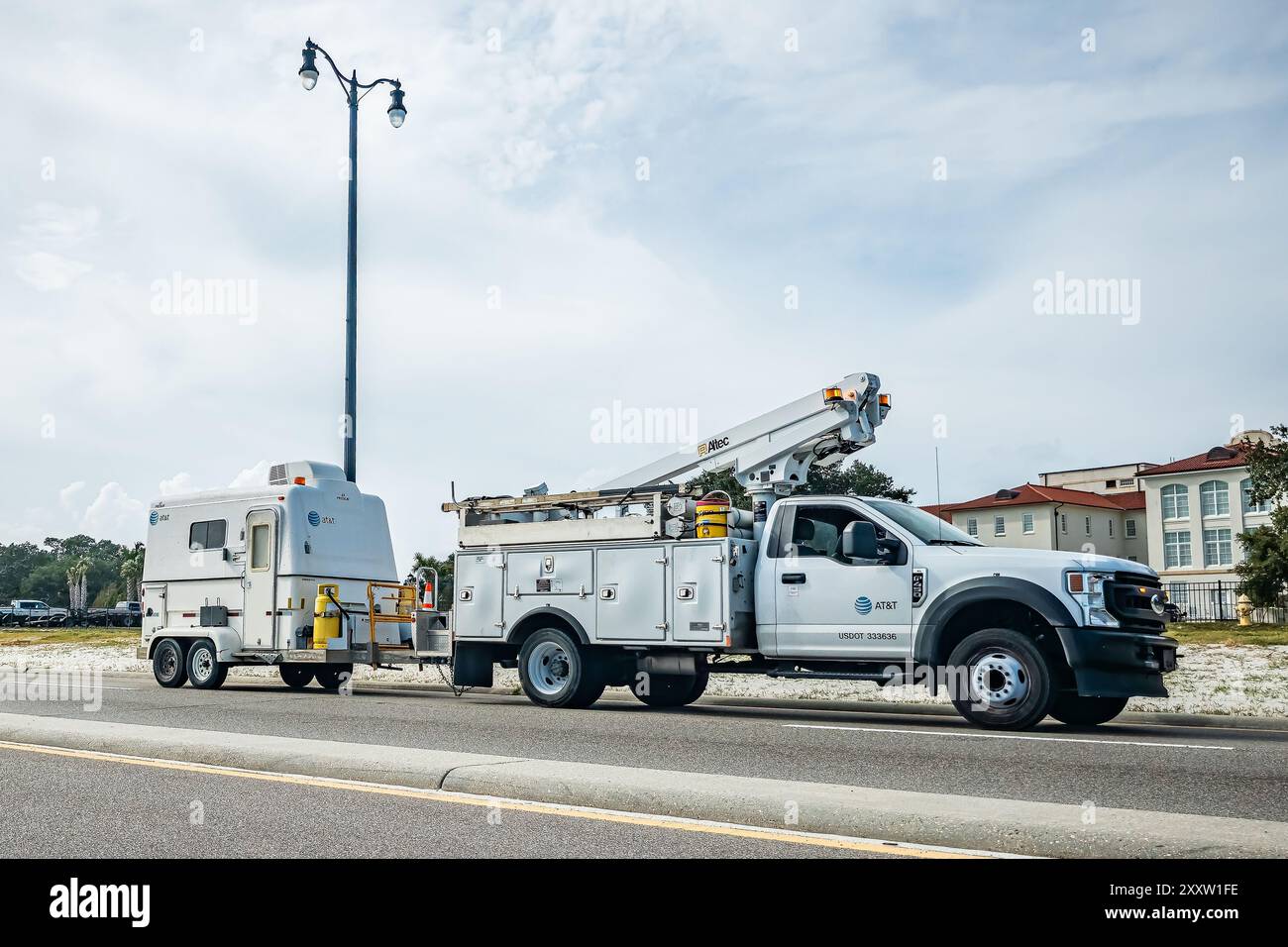 Gulfport, MS - October 05, 2023: Wide angle side view of a 2018 Ford ...