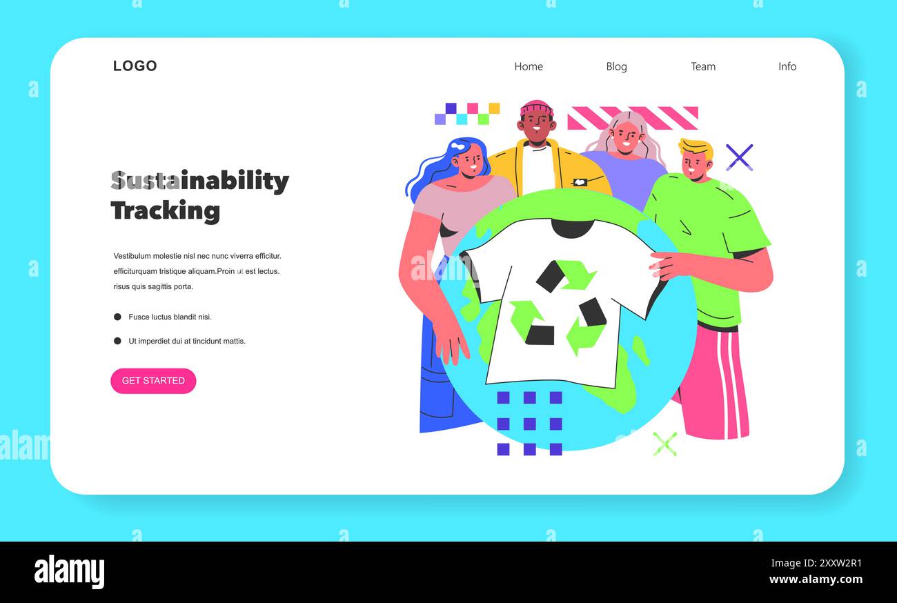 Sustainability Tracking concept. Diverse team promoting eco-friendly ...