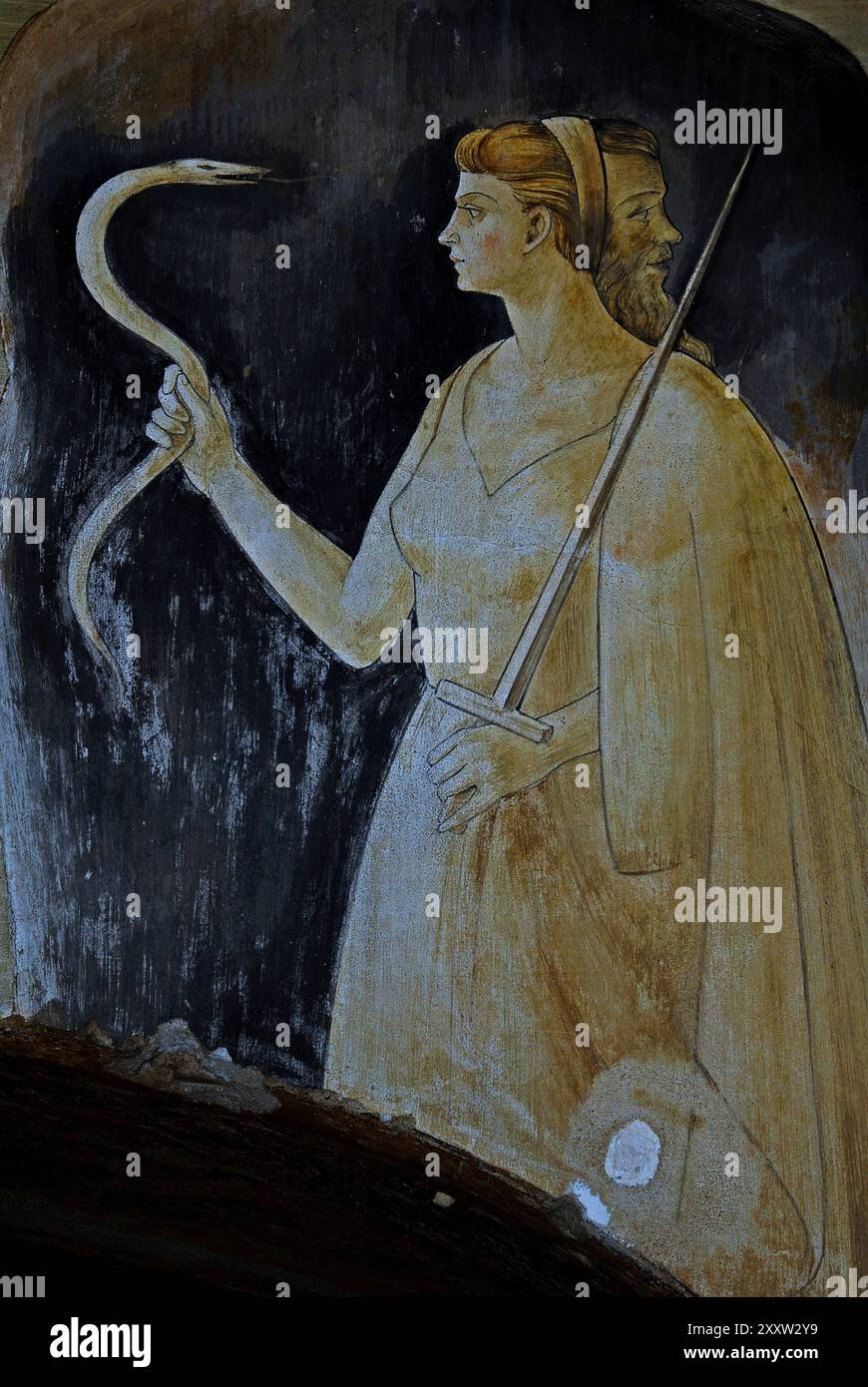 Prudence with her traditional attribute of a snake, symbol of wisdom ...