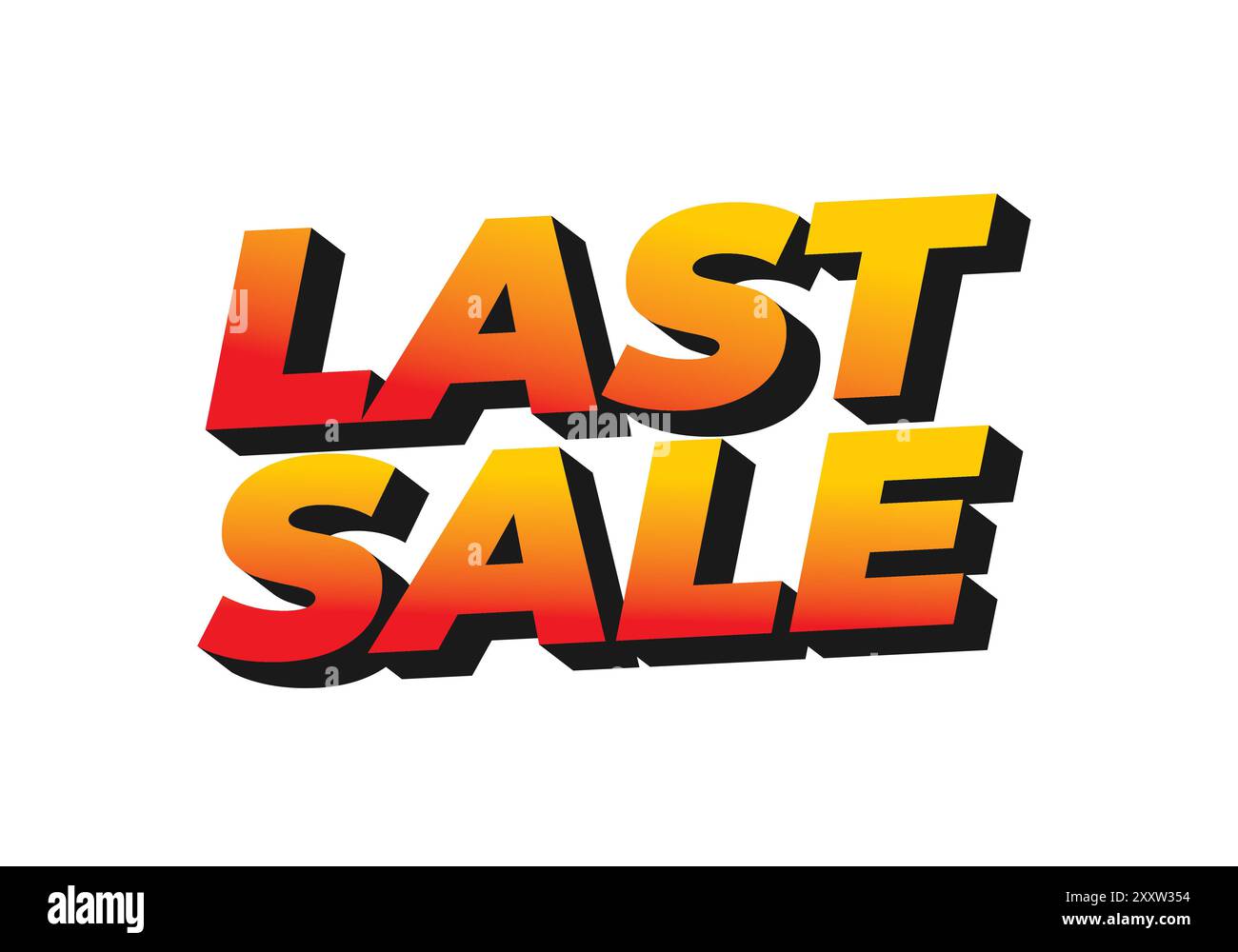 Last sale. Text effect design for ads purpose in 3D style Stock Vector ...
