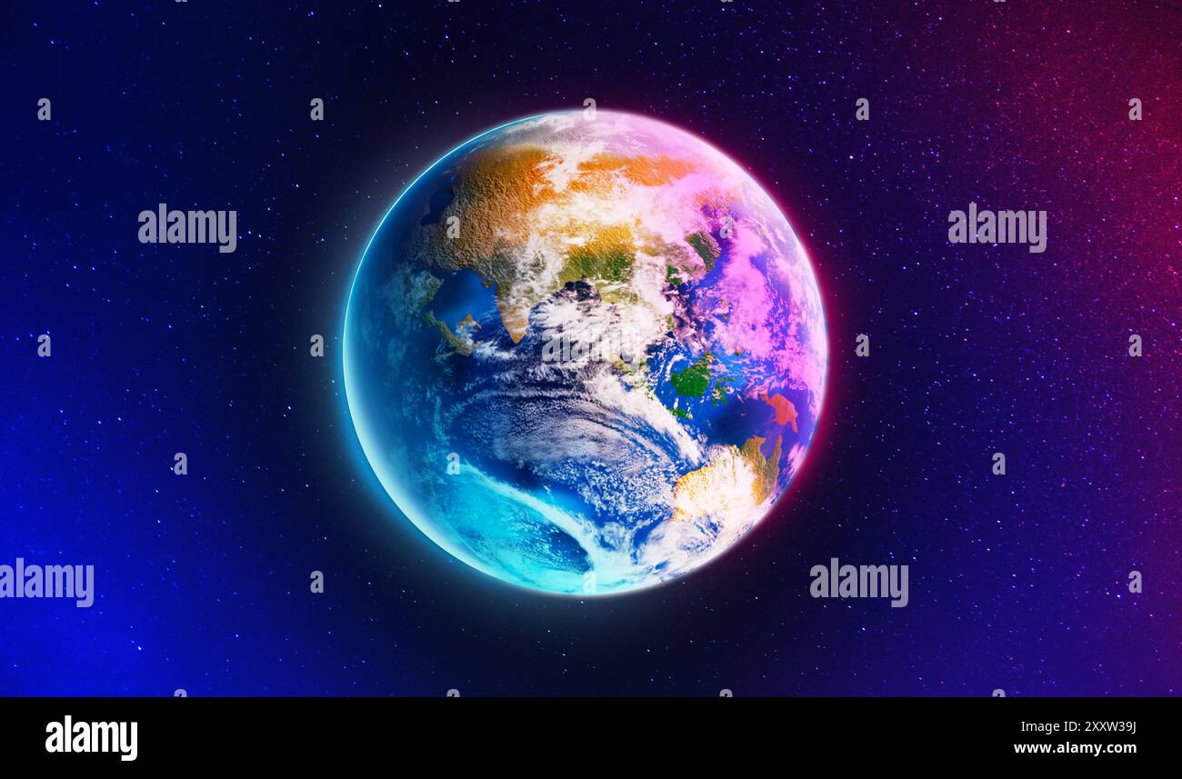 Planet Earth in space, banner design. Image elements furnished by NASA ...