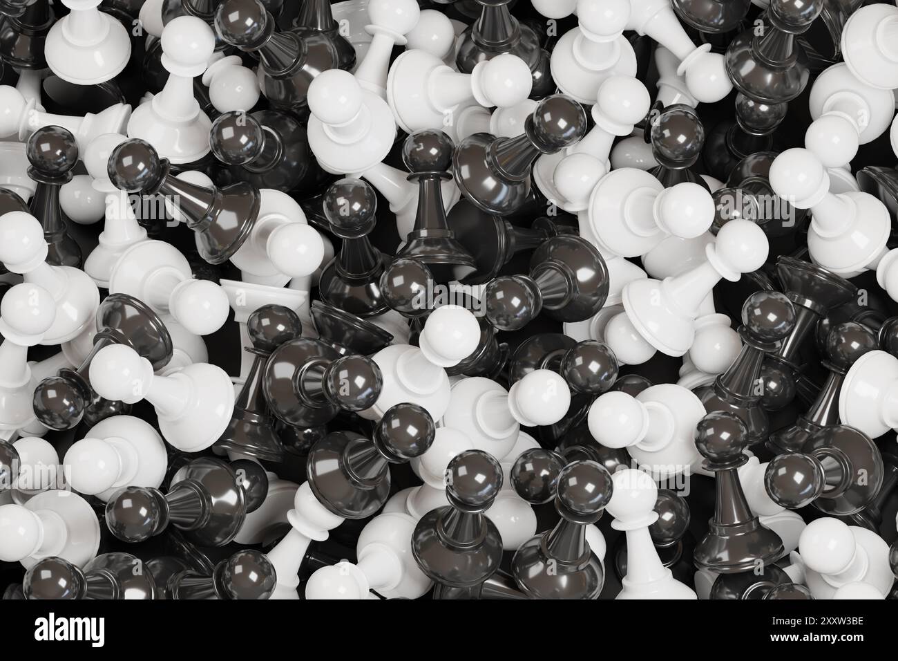 Chess pawns bulk background. 3d illustration Stock Photo - Alamy