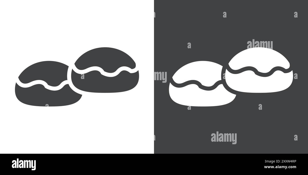 belgian buns icon Flat set in black and white color outline vector Stock Vector Image & Art - Alamy