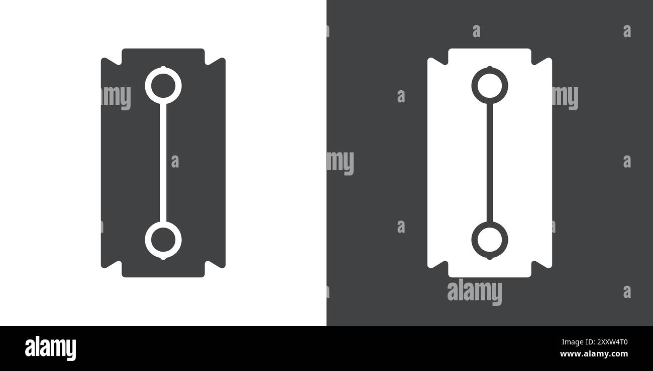 Blade razor icon Flat set in black and white color outline vector Stock ...