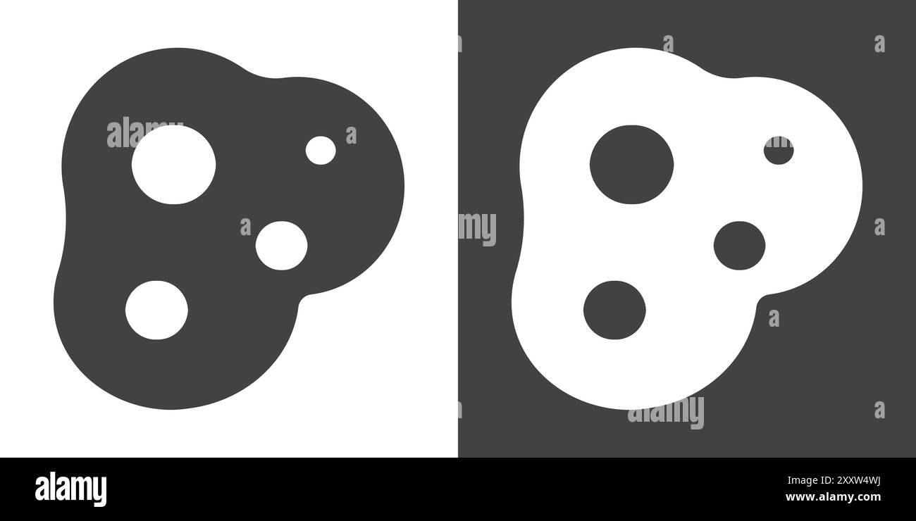 Bubbles and foam icon Flat set in black and white color outline vector ...