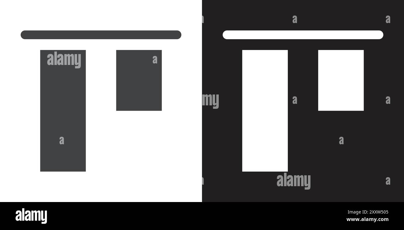 Alignment icon Flat set in black and white color outline vector Stock ...