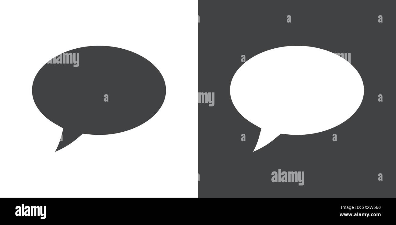 Comment icon Flat set in black and white color outline vector Stock ...