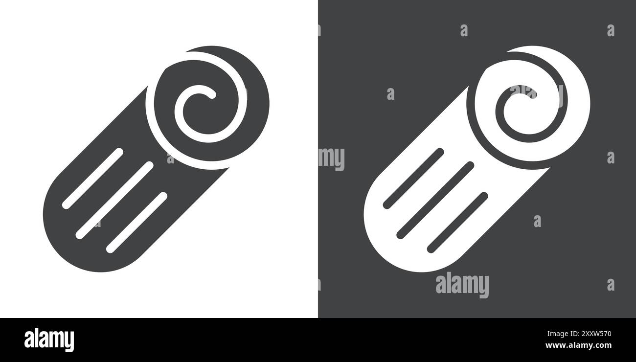 Cinnamon bark icon Flat set in black and white color outline vector ...