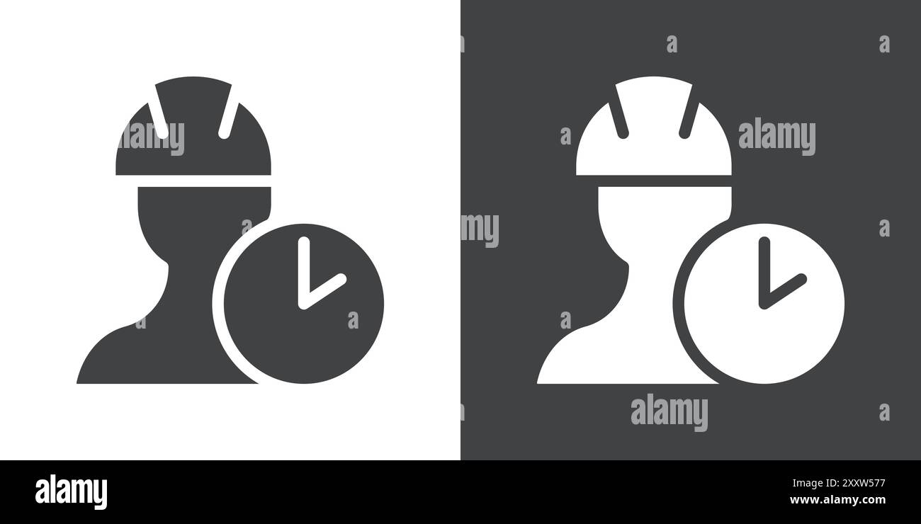 engineering service icon Flat set in black and white color outline ...