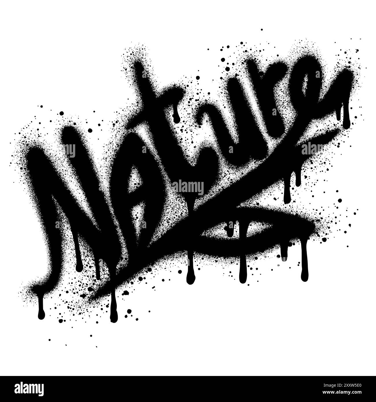 Graffiti style text effect Black and White Stock Photos & Images - Alamy