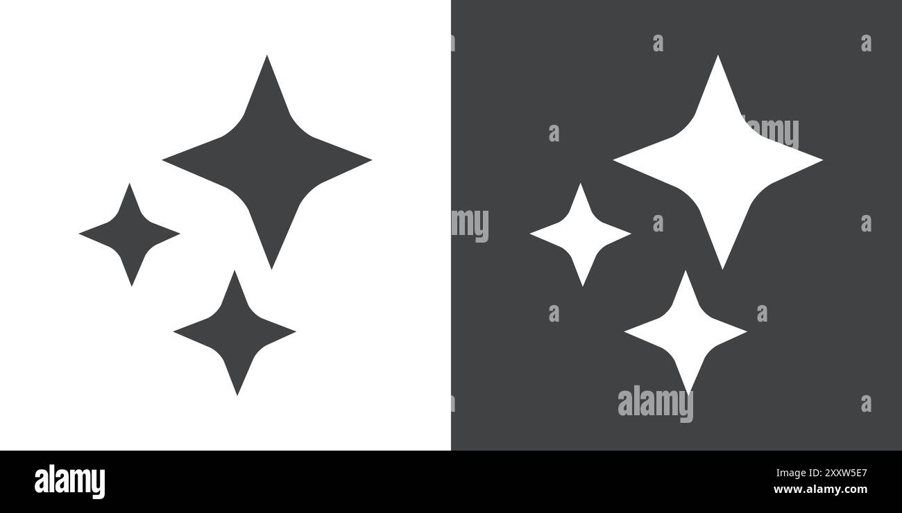 Diamond star icon Flat set in black and white color outline vector ...
